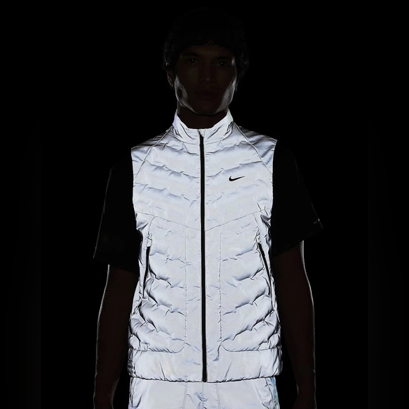 Nike | Jackets & Coats | Nike Thermafit Adv Reflective Silver Running ...